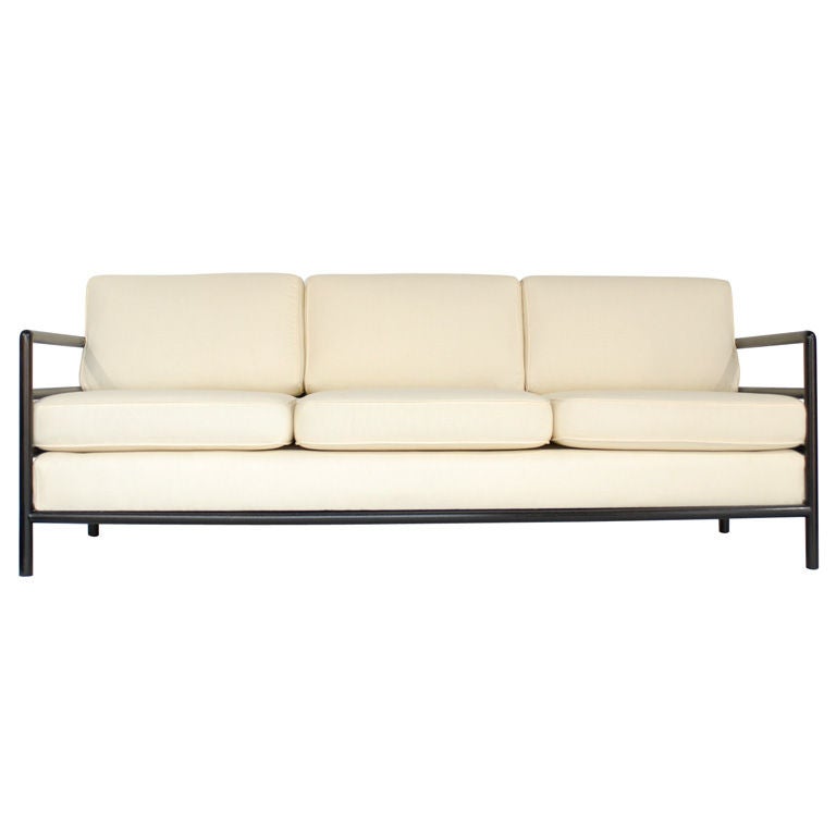 Clean Lined Modernist Sofa designed by T.H. Robsjohn Gibbings at 1stDibs