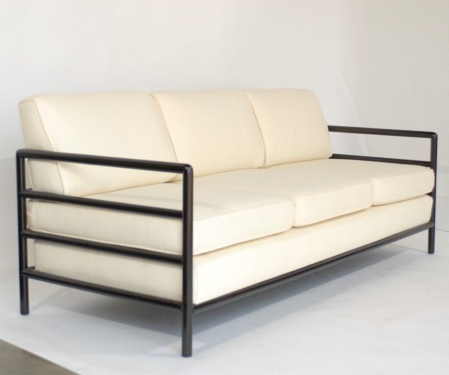 Clean Lined Modernist Sofa designed by T.H. Robsjohn Gibbings at 1stDibs