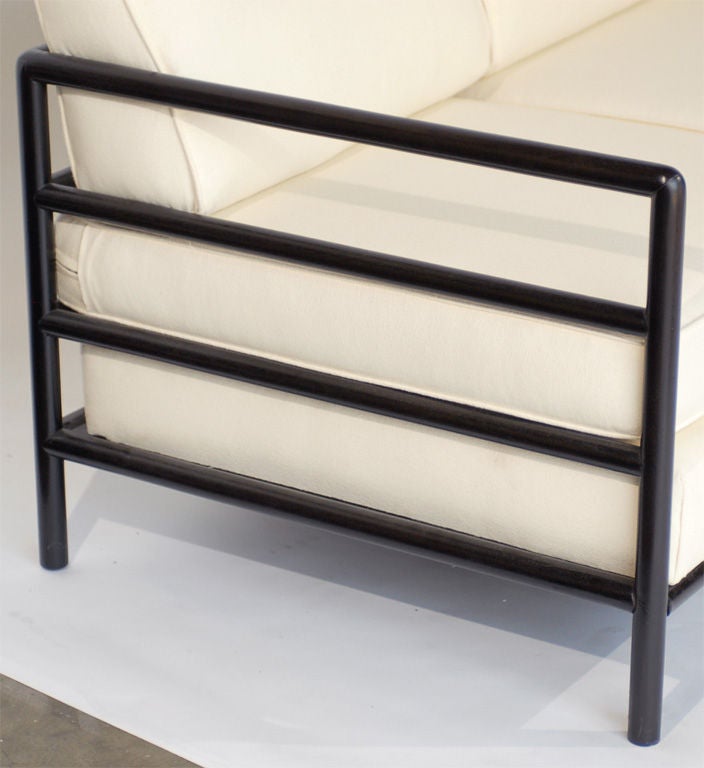 Clean Lined Modernist Sofa designed by T.H. Robsjohn Gibbings at 1stDibs