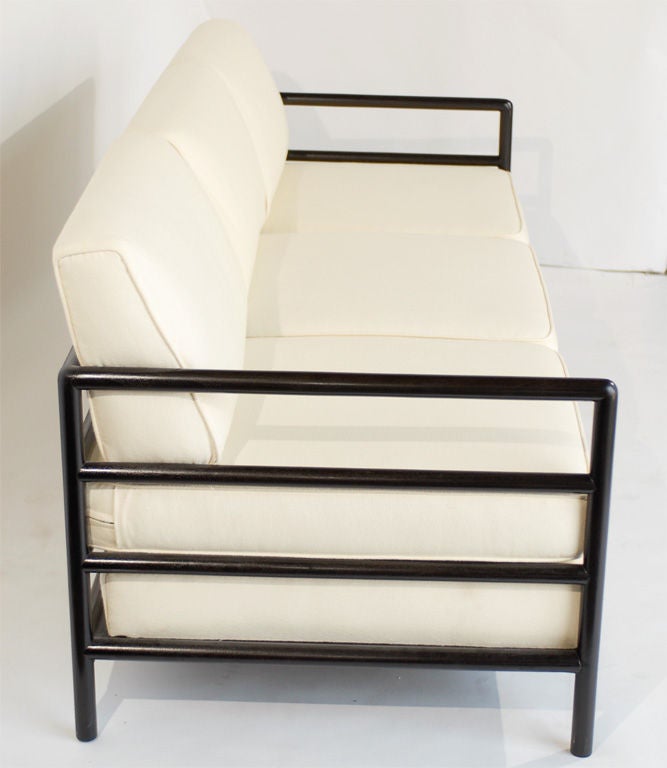 Clean Lined Modernist Sofa designed by T.H. Robsjohn Gibbings at 1stDibs