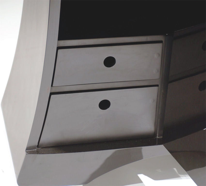 Sculptural Black Lacquer Bar Cabinet designed by Pierre Cardin at 1stDibs