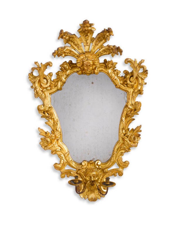PAIR OF ROMAN ROCOCO PERIOD GILTWOOD MIRRORS For Sale at 1stDibs