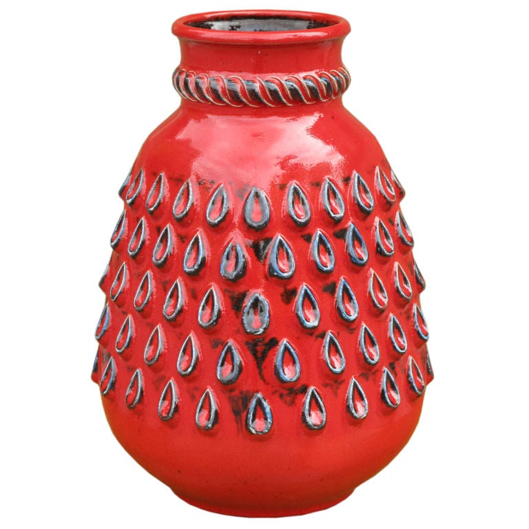 Dumler and Breiden red ceramic vase at 1stDibs