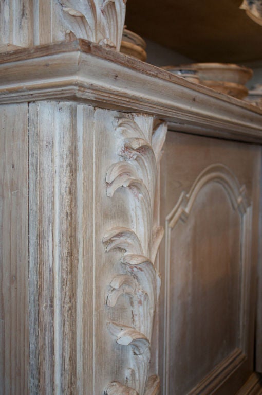 Rococo Style Limed Wood Bookcase Cabinet at 1stDibs | rococo bookcase