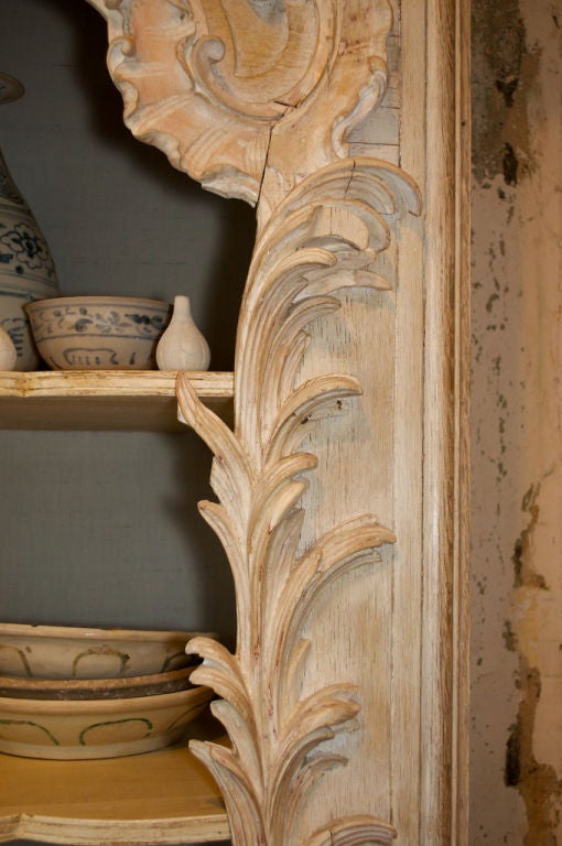 Rococo Style Limed Wood Bookcase Cabinet at 1stDibs | rococo bookcase