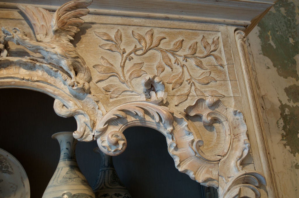 Rococo Style Limed Wood Bookcase Cabinet at 1stDibs | rococo bookcase