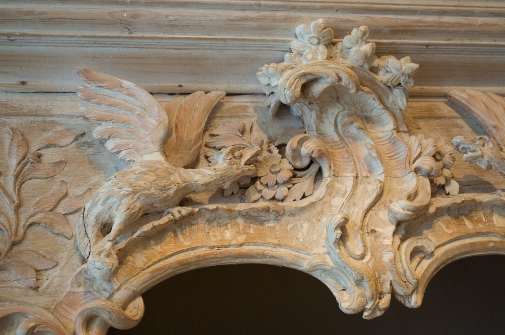 Rococo Style Limed Wood Bookcase Cabinet at 1stDibs | rococo bookcase