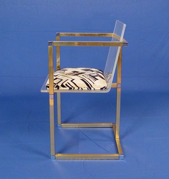 Metal Frame Acrylic Arm Chair by Spancraft NY at 1stDibs