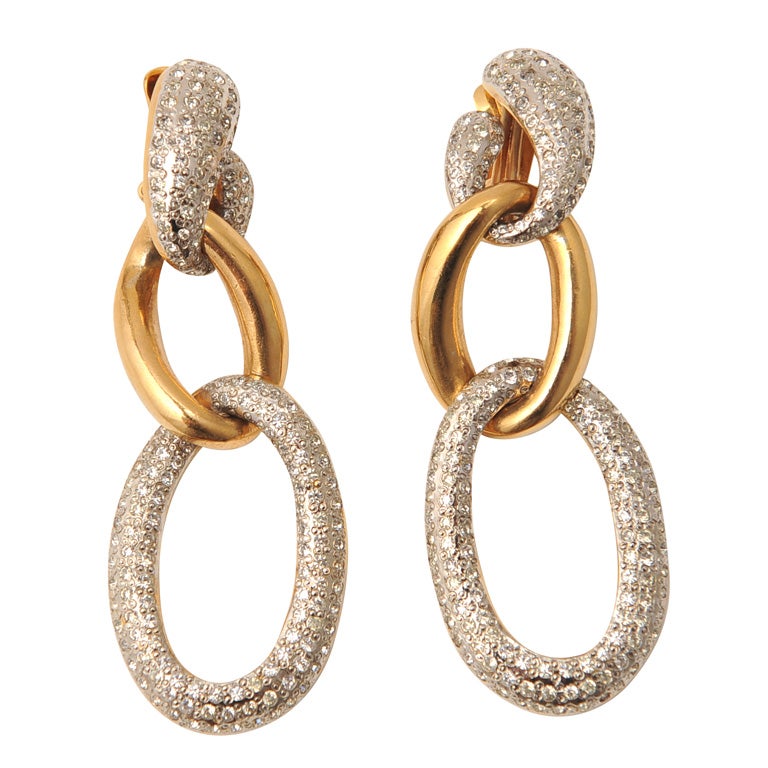 VALENTINO FAUX DIAMOND ENCRUSTED HOOP EARRINGS at 1stDibs | diamond ...