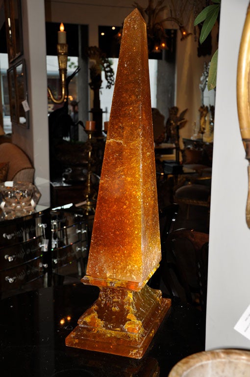 French Resin Obelisk 41"H at 1stDibs