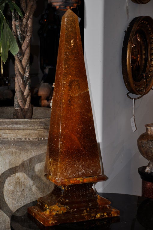 French Resin Obelisk 41"H at 1stDibs