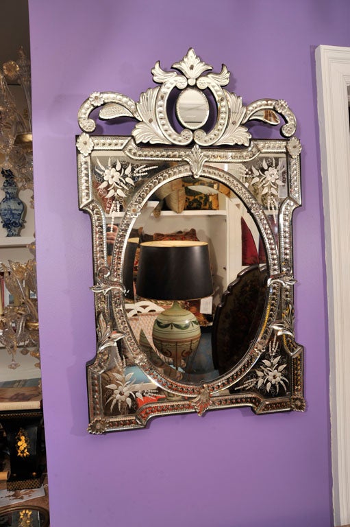 A Rectangular French Venetian Mirror at 1stDibs