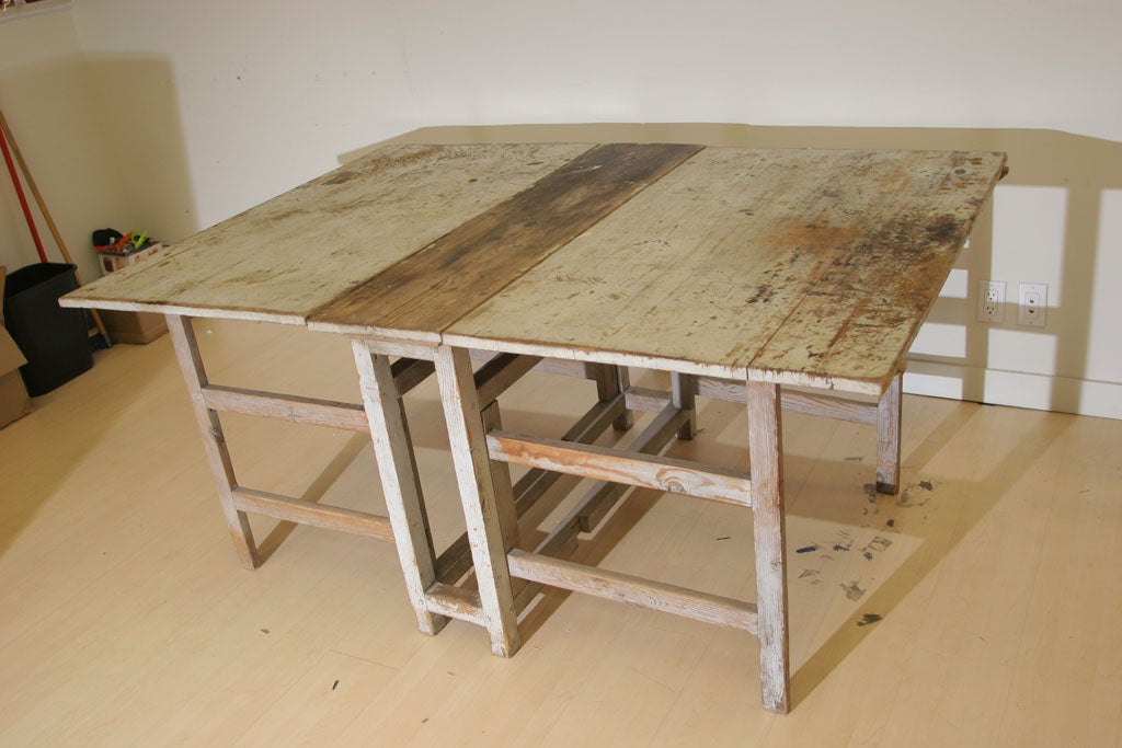 A Swedish Rustic Drop Leaf Table at 1stDibs