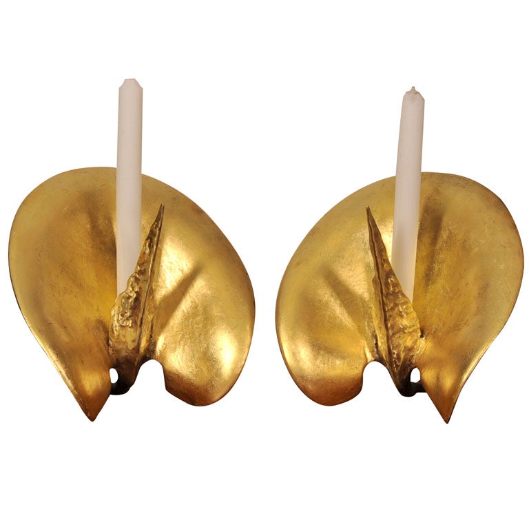 Gingko Candlesticks by Mark Bankowsky For Sale at 1stDibs