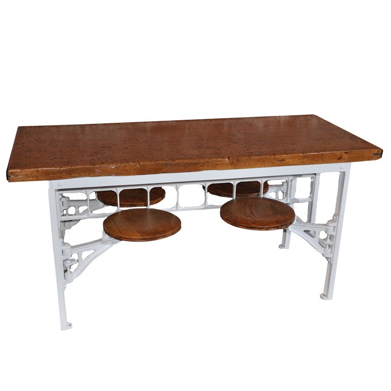 Industrial Factory Cafeteria Table at 1stDibs | vintage cafeteria table ...