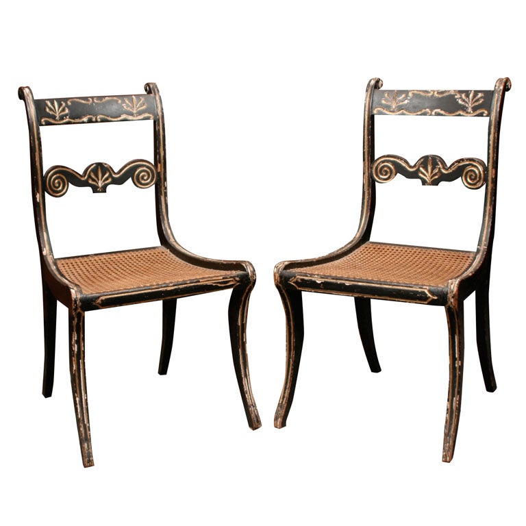 Pair English regency Side Chairs For Sale at 1stDibs