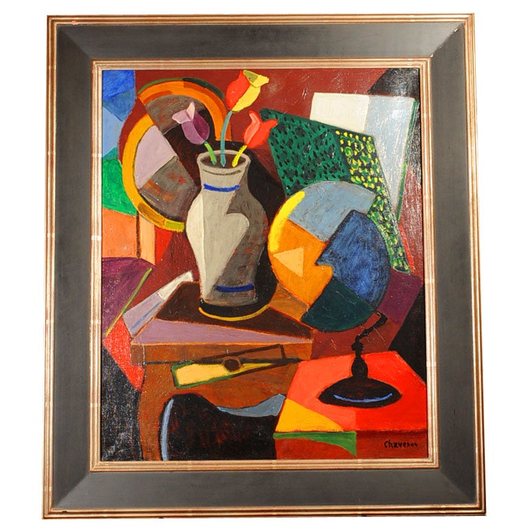 "Still Life" by Modernist Roland Chavenon, French Cubist at 1stDibs