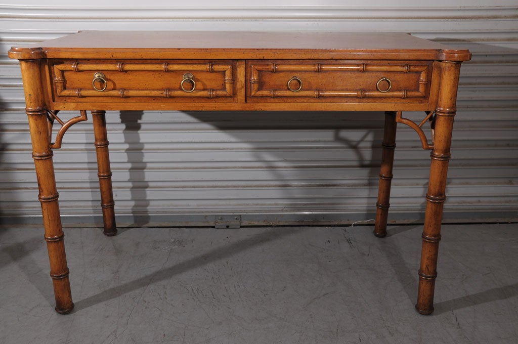 Faux Bamboo Writing Desk with Fretwork Accents at 1stDibs | faux bamboo ...
