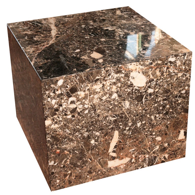Vintage 60 Italian Marble Cube Table at 1stDibs | marble cube end table