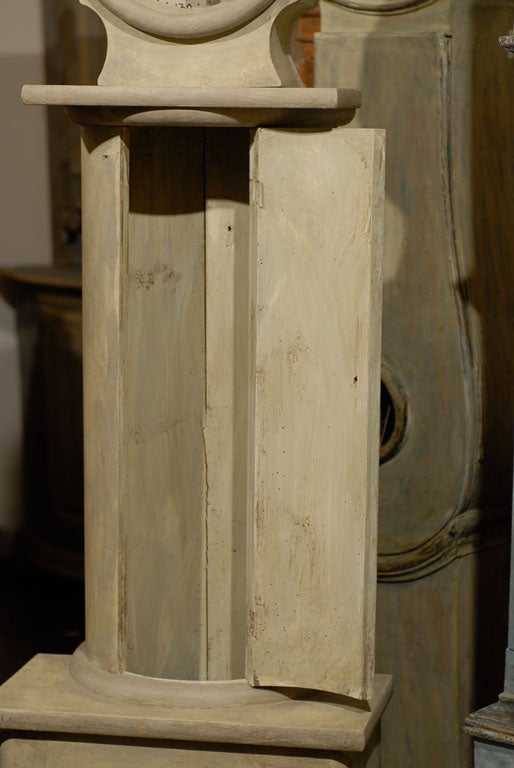 19th Century Swedish Tall Column Shaped Clock For Sale at 1stDibs