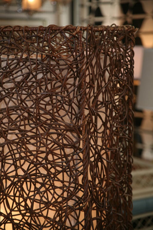 Vintage Grapevine Screen Floor Lamp Divider at 1stDibs | divider floor lamp