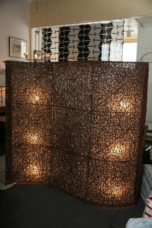 Vintage Grapevine Screen Floor Lamp Divider at 1stDibs | divider floor lamp