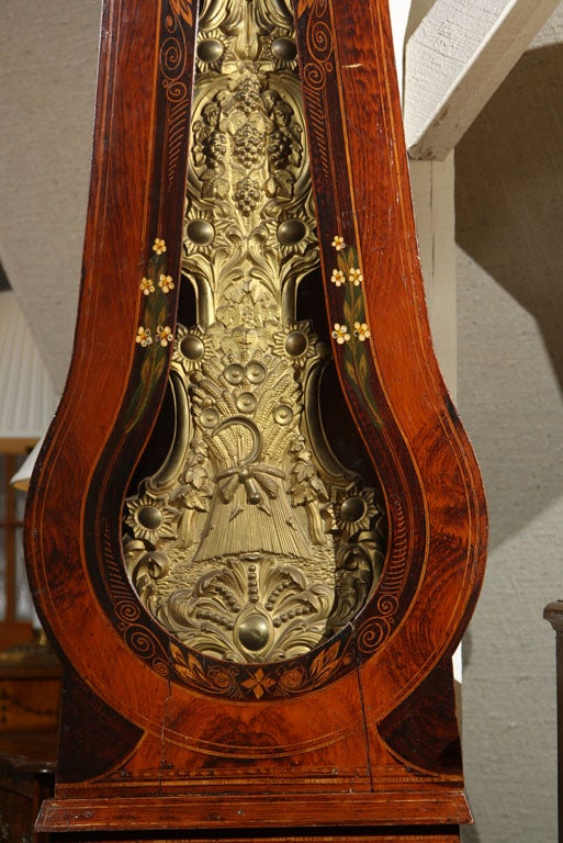 French Painted Tall Case Morbier Clock For Sale at 1stDibs | morbier ...