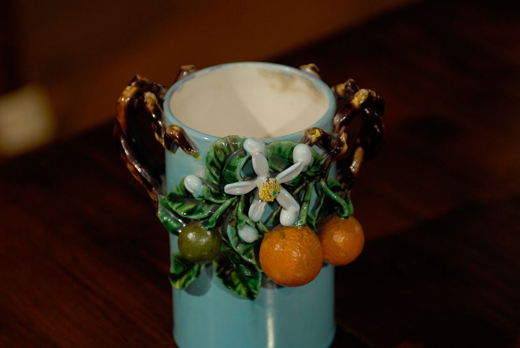 Rare Perret-Gentil Menton Trompe L'Oeil Vase with oranges at 1stDibs