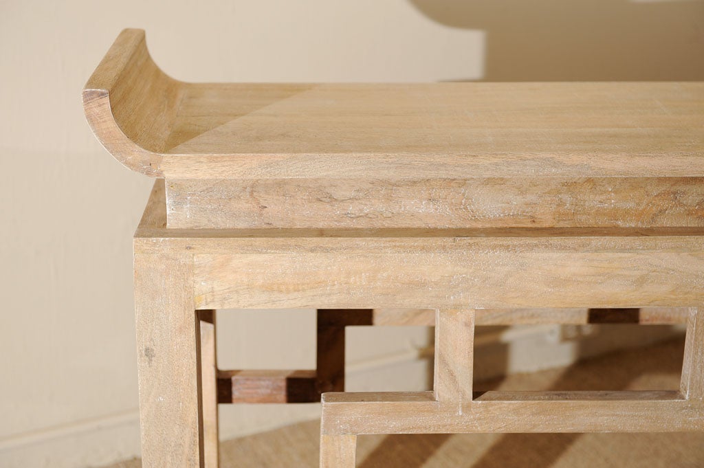Pair of Bleached Teak Consoles at 1stDibs
