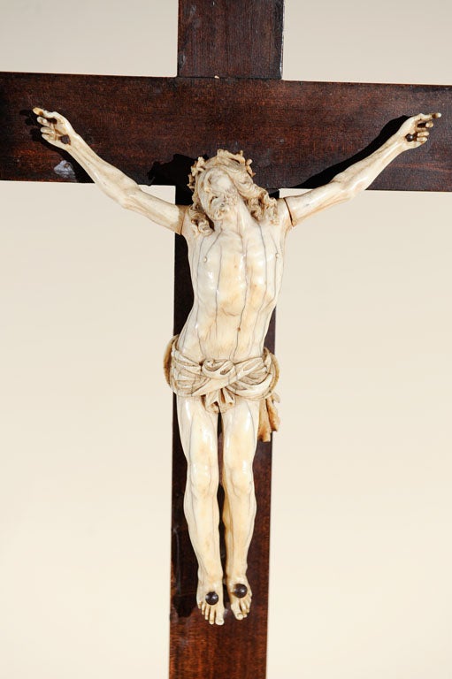 Antique Wood and Ivory Crucifix at 1stDibs
