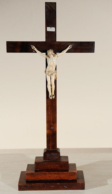 Antique Wood and Ivory Crucifix at 1stDibs