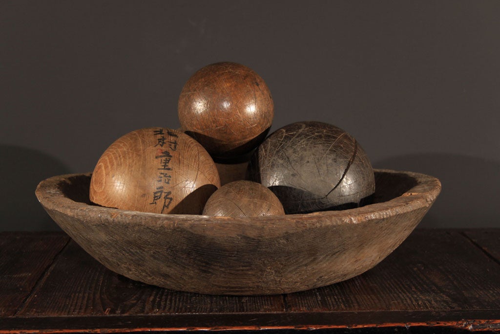 A group of Five Wooden Sphere Patterns for Making Fireworks For Sale at ...