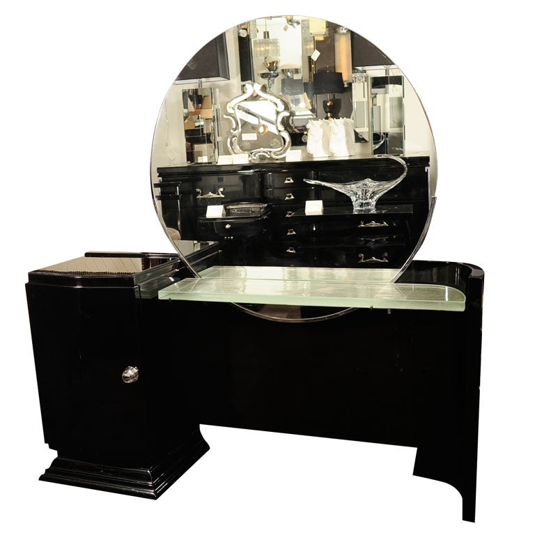 Art Deco Streamline Vanity with Dressing Mirror at 1stDibs