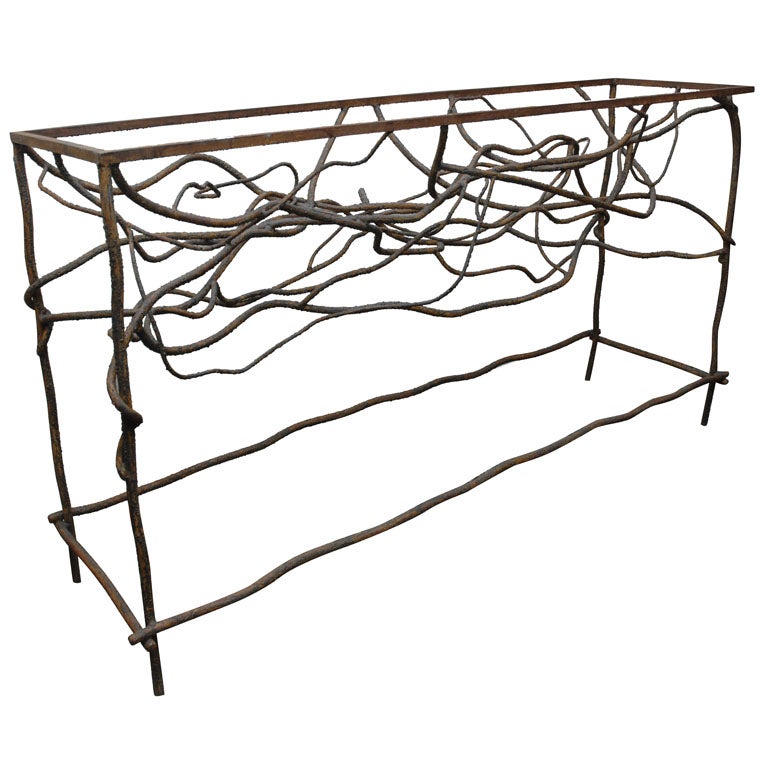 Hand Forged Iron Console Table at 1stDibs
