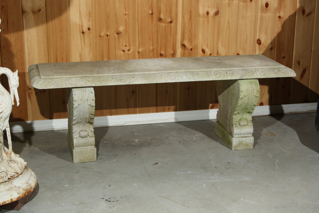 Classical Carved Marble Bench at 1stDibs