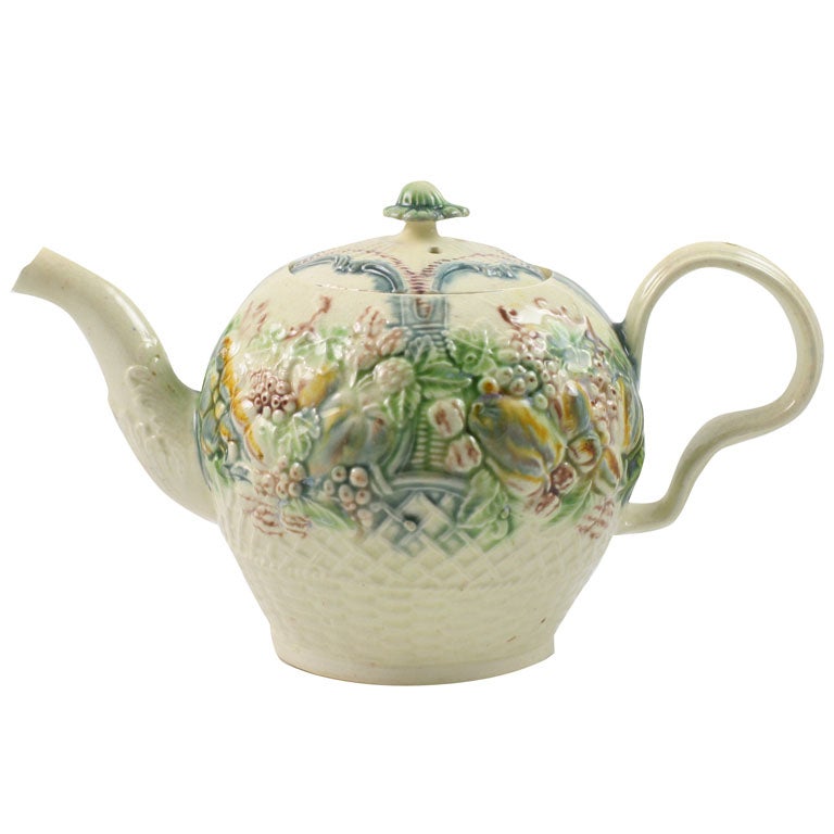 William Greatbatch Creamware pottery Teapot at 1stDibs