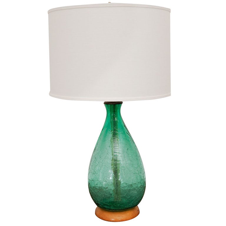 Blenko Crackle Glass Lamp at 1stDibs