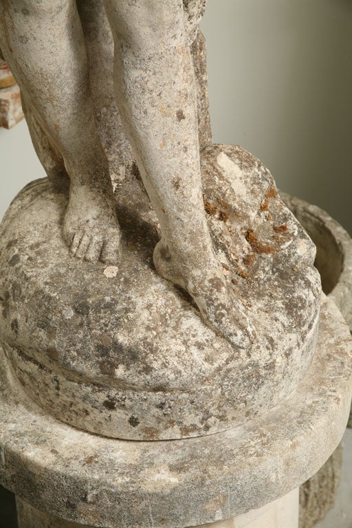 Composite Stone Garden Statue of a Lady taking her Bath at 1stDibs