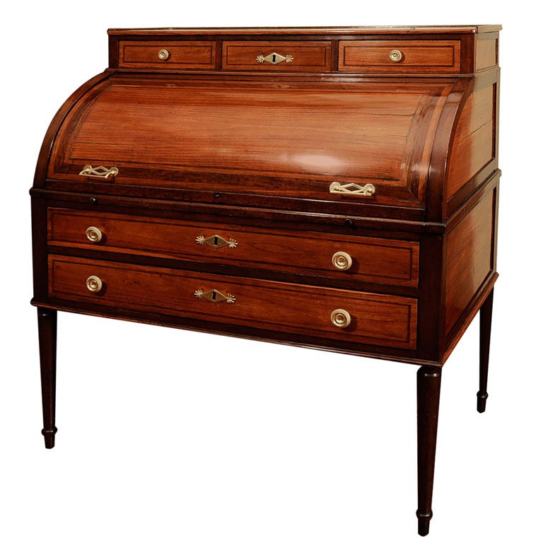 A Directoire Ormolu Mounted Mahogany Bureau a Cylindre For Sale at 1stDibs