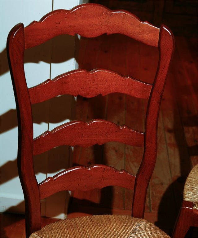 French Normandy reproduction ladder back chairs at 1stDibs