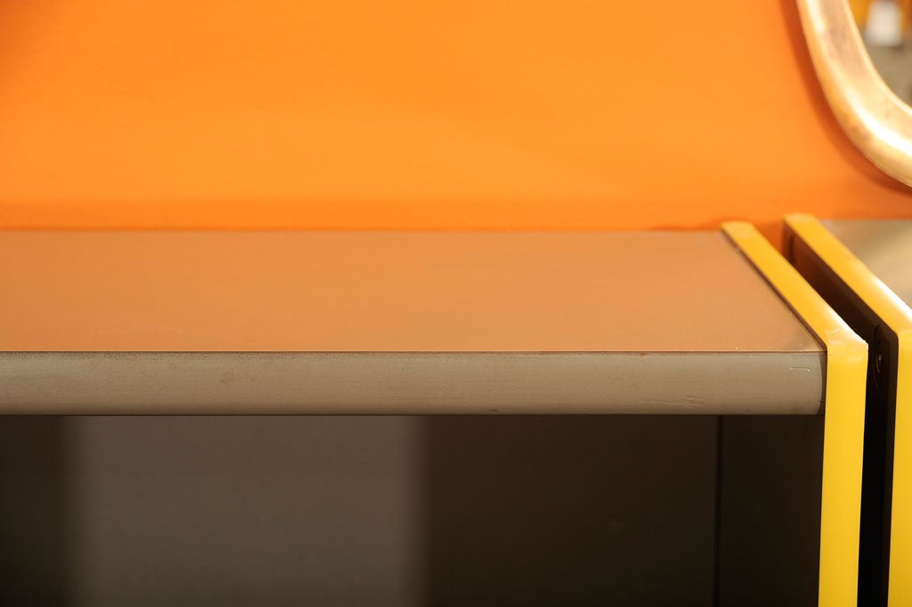 Mid Century Pair of Colorblock Cabinets at 1stDibs