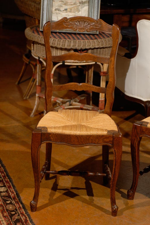 Set Of 4 French Rush Bottom Chairs at 1stDibs