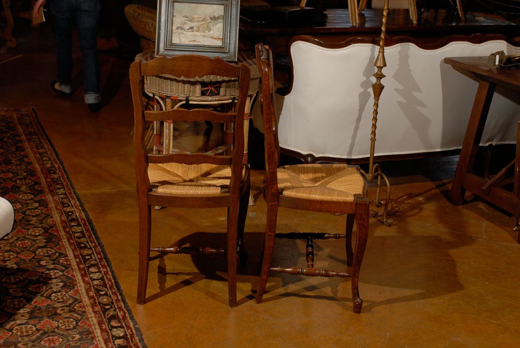Set Of 4 French Rush Bottom Chairs at 1stDibs