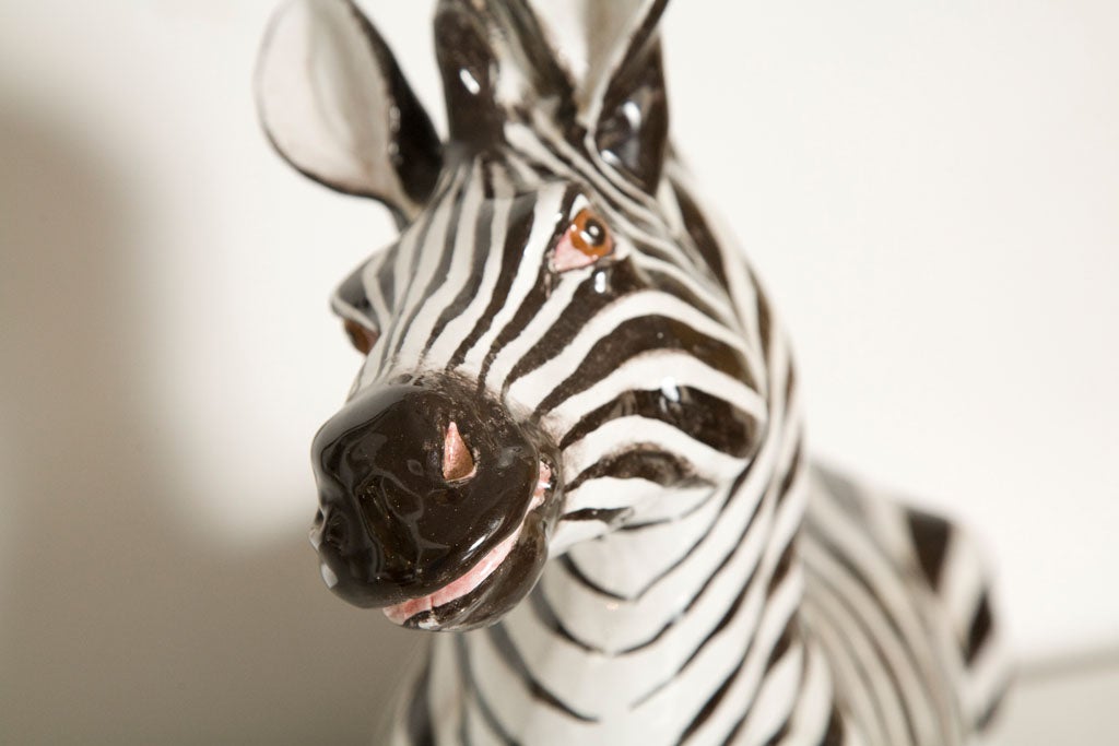 Italian Ceramic Zebra with Painted Finish at 1stDibs