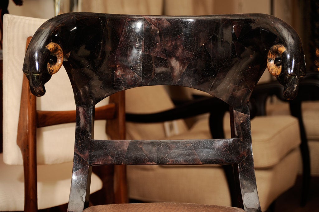 Set of six tortoise shell veneer dining chairs by Maitland Smith at 1stDibs