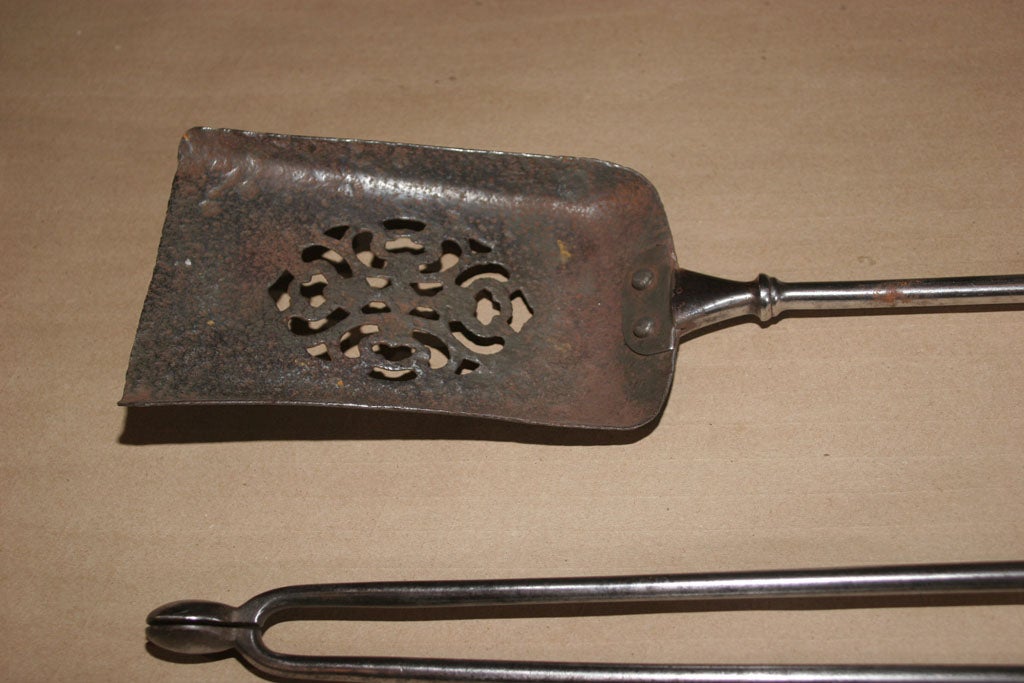 Fine Set of 19th Century English Steel Firetools For Sale at 1stDibs