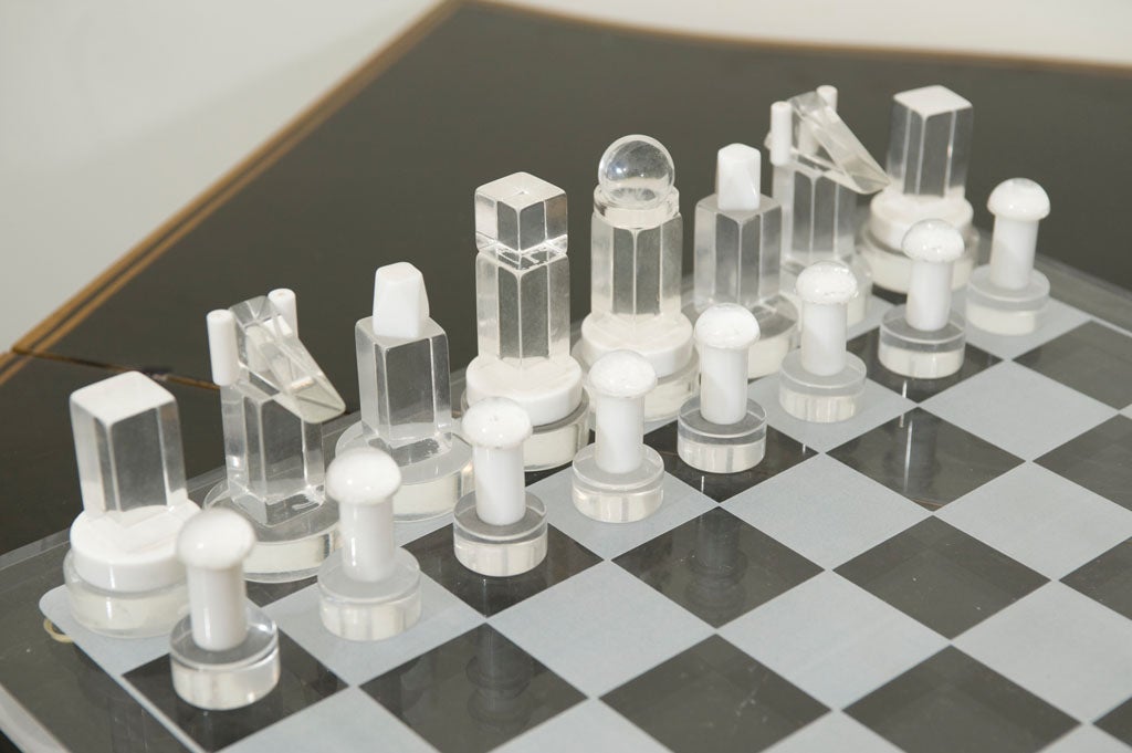 Acrylic Chess Set at 1stDibs | acrylic chess pieces