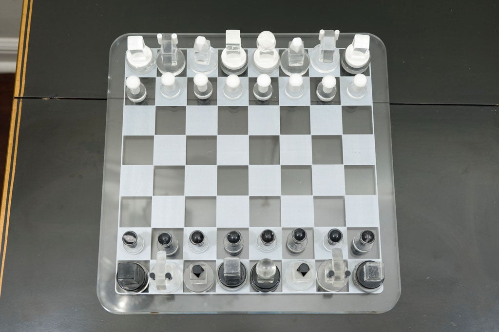 Acrylic Chess Set at 1stDibs | acrylic chess pieces