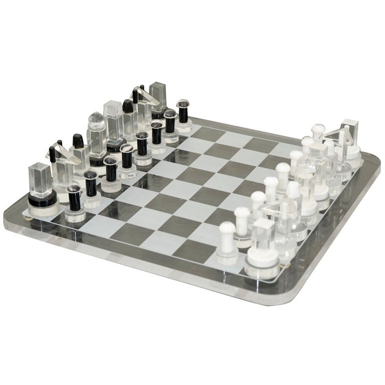 Acrylic Chess Set at 1stDibs | acrylic chess pieces