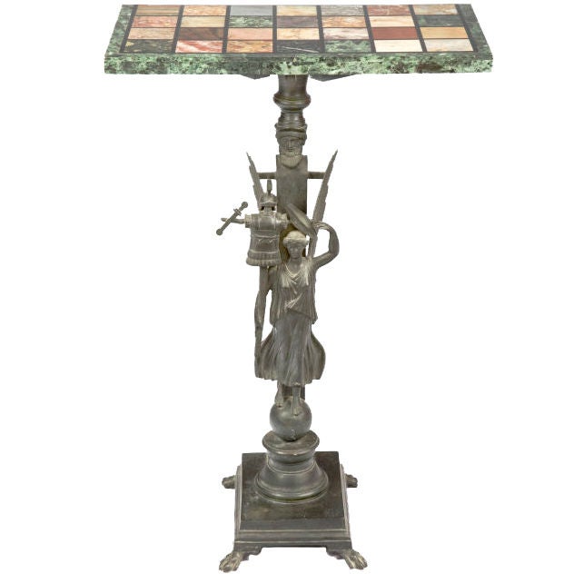 Roman Gilt Wood and Sienna Marble Topped Console Table For Sale at 1stDibs